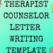 Therapy Counselor LETTER WRITING TEMPLATE Worksheet Tool Mental Healthy ...