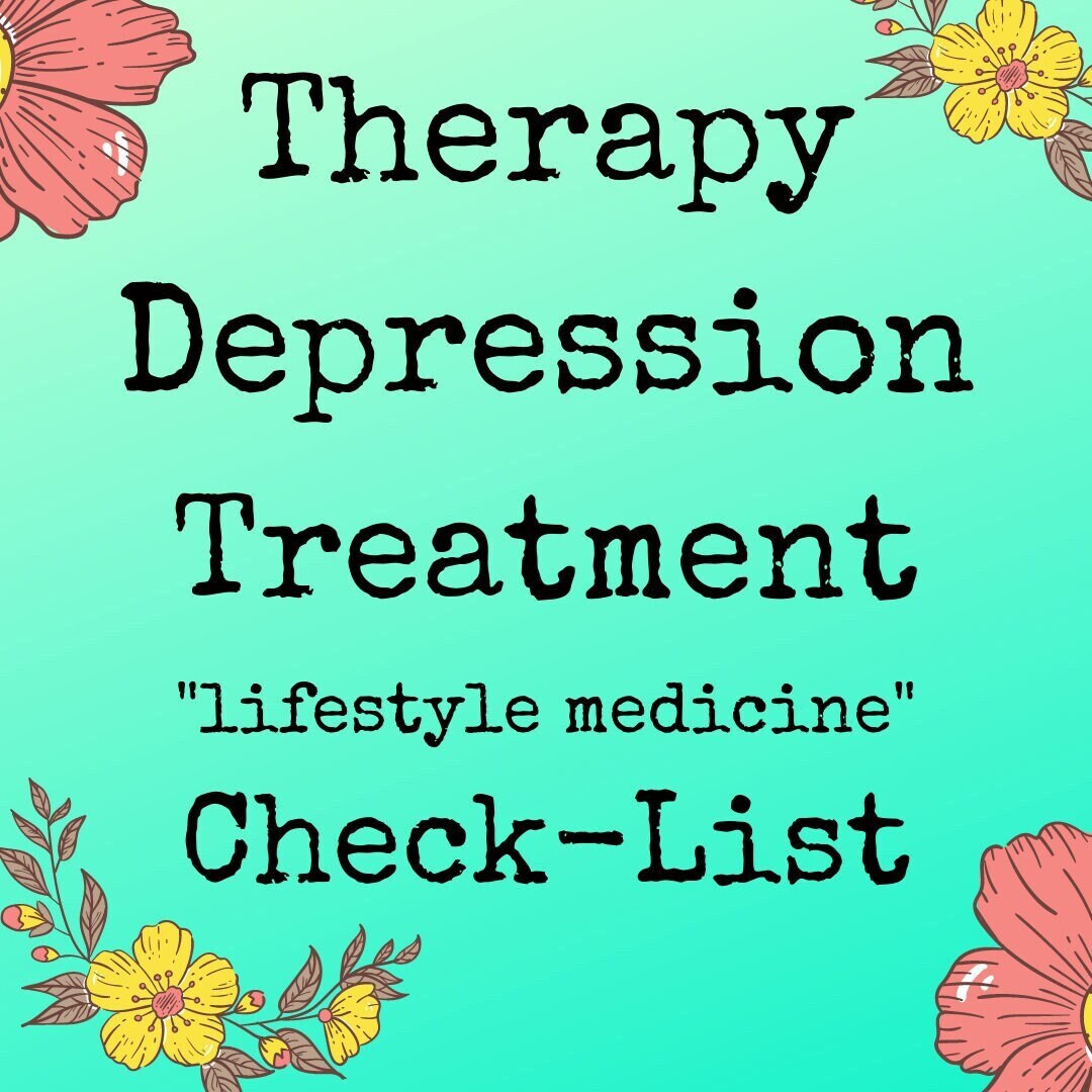DEPRESSION Lifestyle Treatment Checklist Therapist Counselor Mental ...