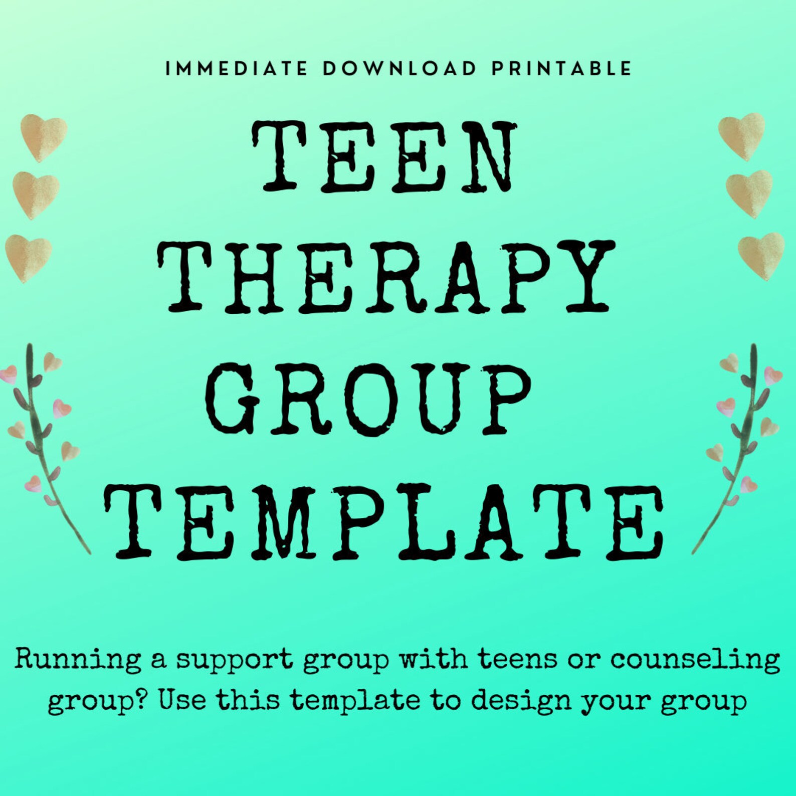Teen Therapy Group Template Counseling Support Therapist Tool Worksheet ...