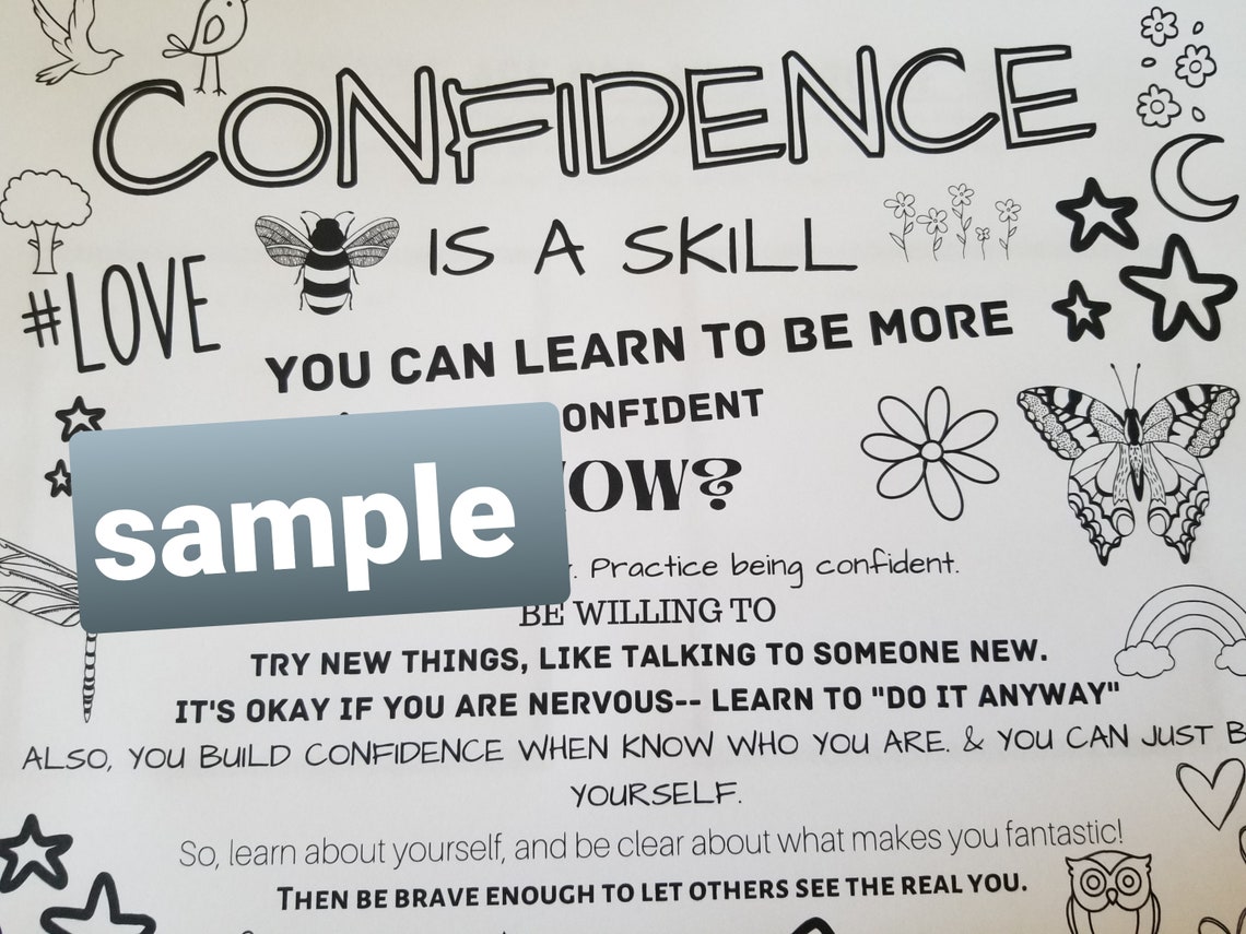 Therapist Counselor WORKSHEETS "build Confidence" Teens Mental Health ...