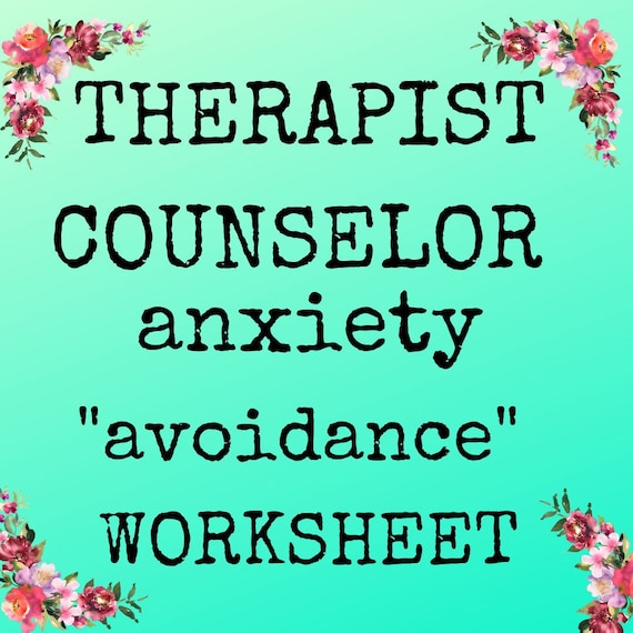 ANXIETY Management Worksheet avoidance Therapist - Etsy