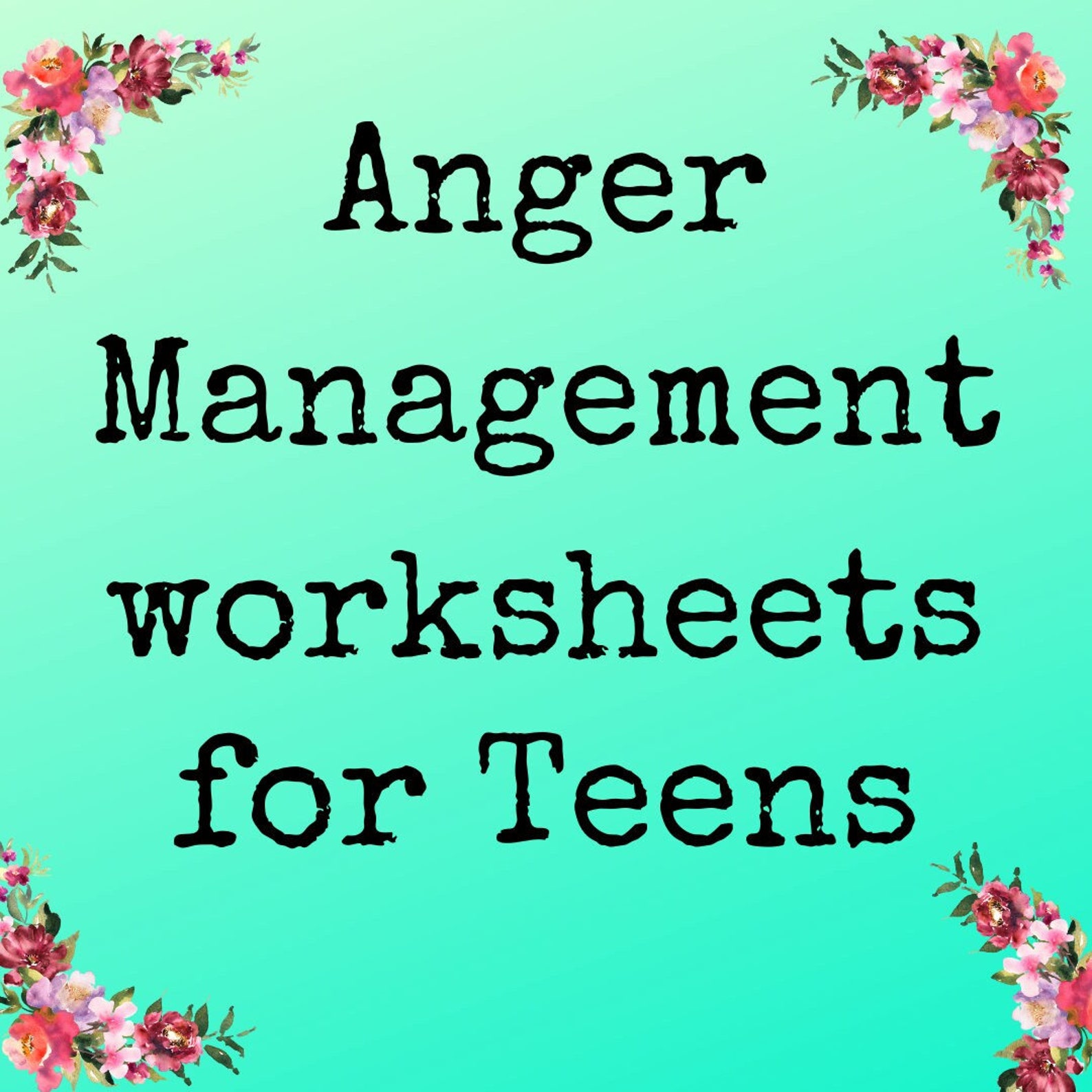 Teen Therapy ANGER MANAGEMENT WORKSHEETS Counseling Support Therapist ...
