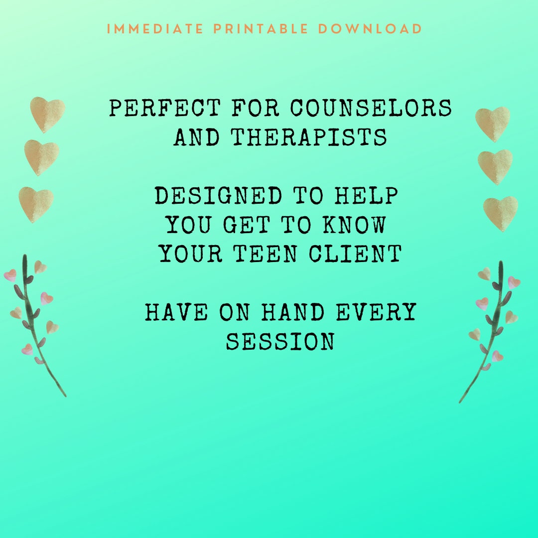 Therapy Question Cards for Teens Counseling Flash Cards for Therapists ...