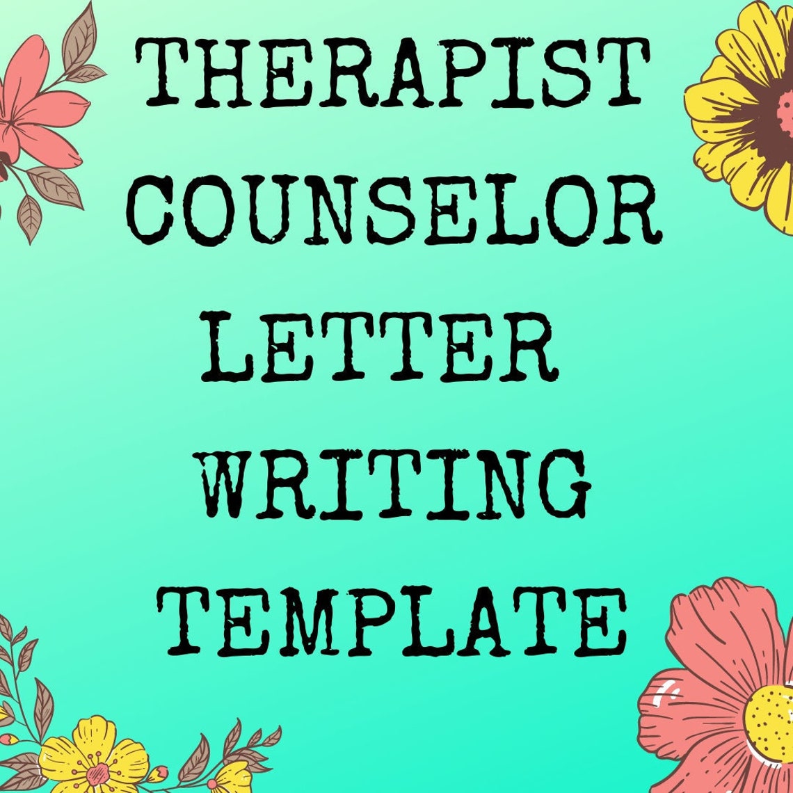 Therapy Counselor LETTER WRITING TEMPLATE Worksheet Tool Mental Healthy ...