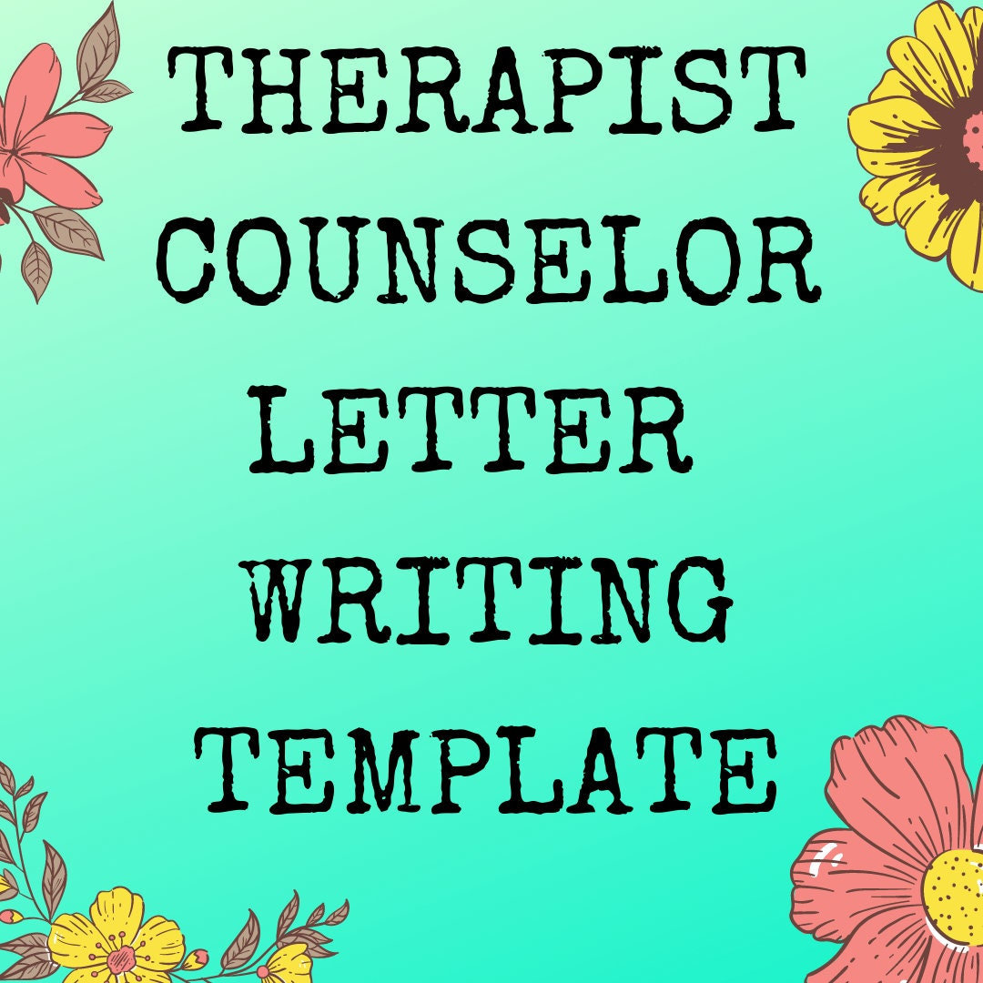 Therapy Counselor LETTER WRITING TEMPLATE Worksheet Tool Mental Healthy ...