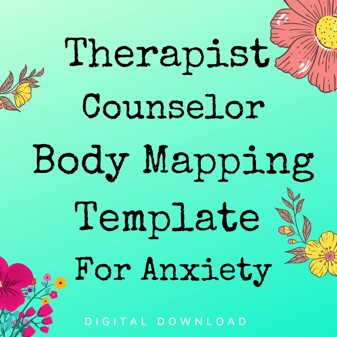 Therapist Counselor Tool Worksheet ANXIETY BODY MAPPING Therapy ...