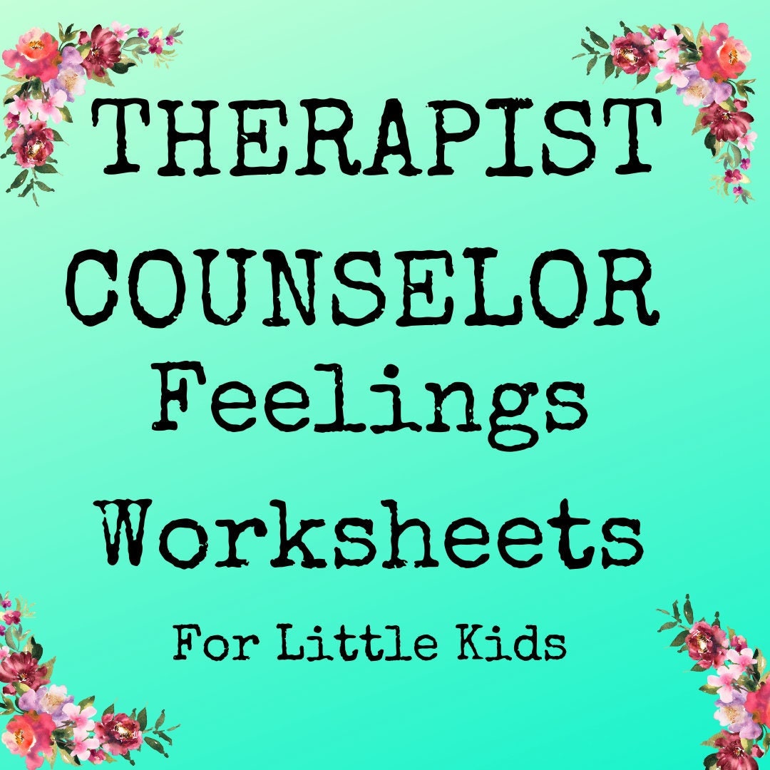 Therapy Counseling FEELINGS WORKSHEETS for Little Kids Child Clients ...
