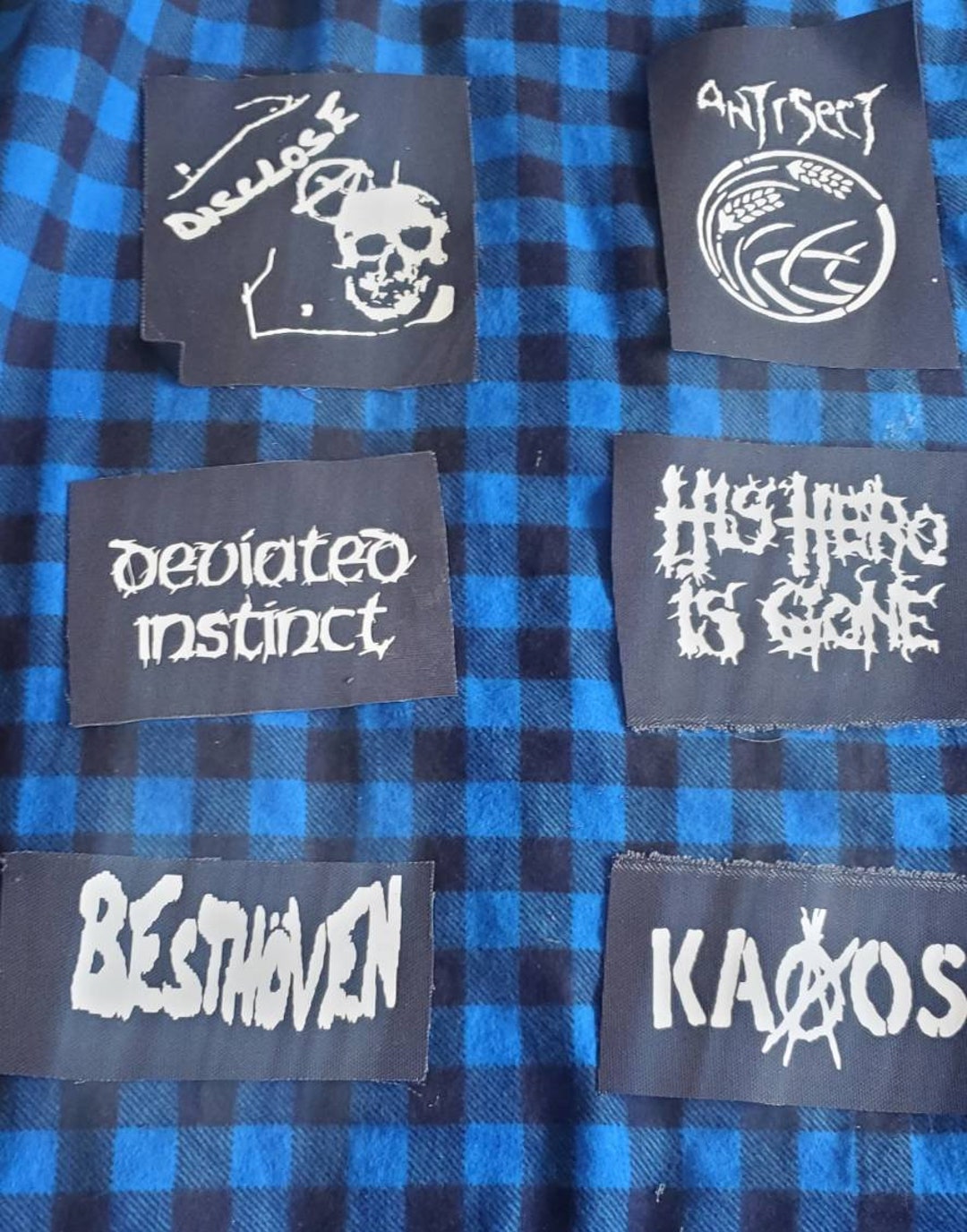 Crust Punk Dbeat Patchesdisclose,antisect,deviated Instinct,his Hero is ...