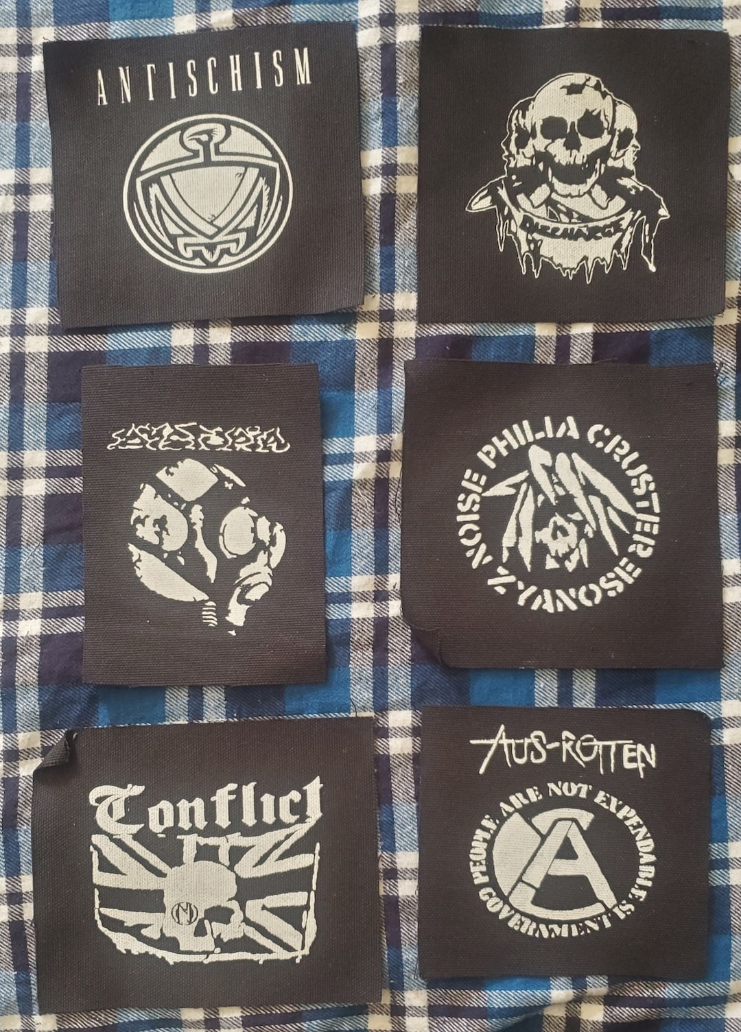 Punk Punkrock Metal Crustpunk Hardcore Dbeat Patches (antischism,discharge ,dystopia,zyanose ...