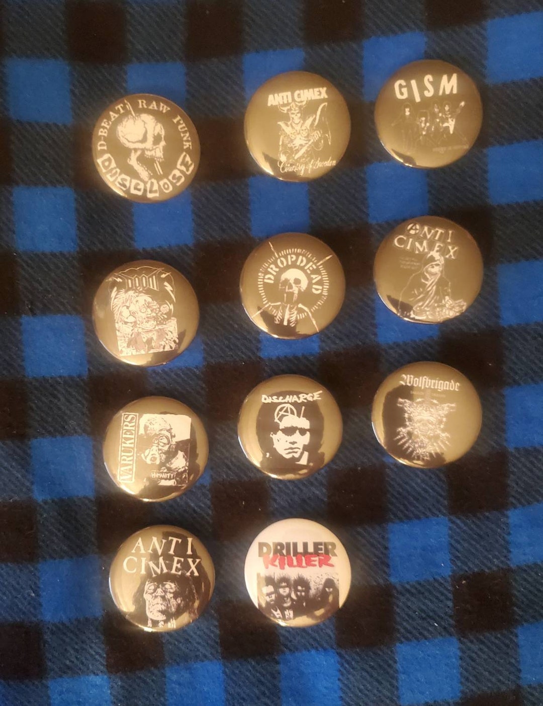 Punk Rock Crustpunk Dbeat Punk Button Pinsdisclose,discharge,anti Cimex ...