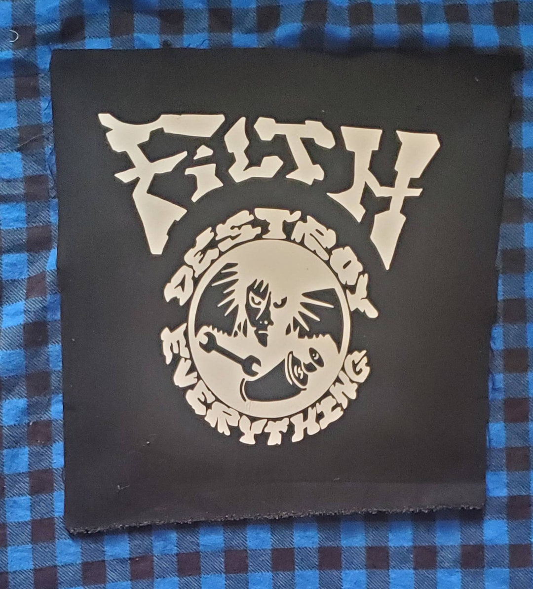 Filth Destroy Everything Punk Backpatch - Etsy