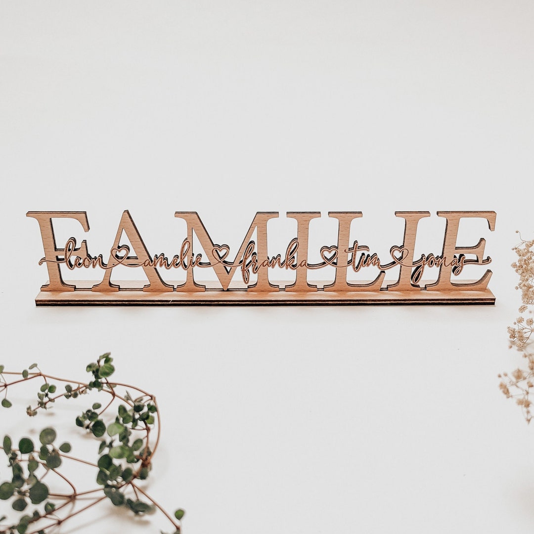 Personalized Wooden Standee Family With Individual Name Engraving Ideal ...