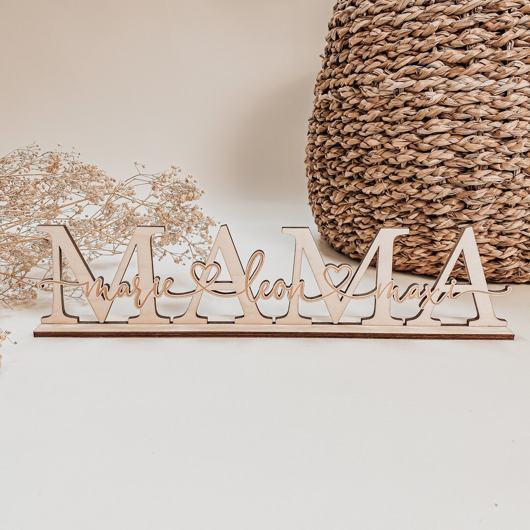 Personalized Wooden Mother's Day Gift | Mom Standee With Children's ...