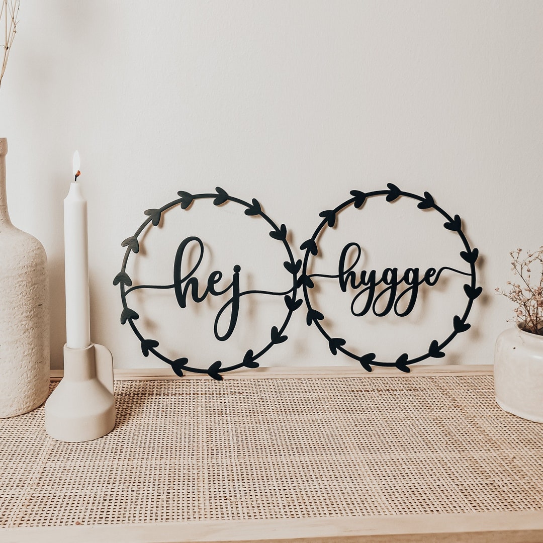 Hygge / Hej Sign Wooden Door Sign Door Wreath Entrance Sign Minimalist ...