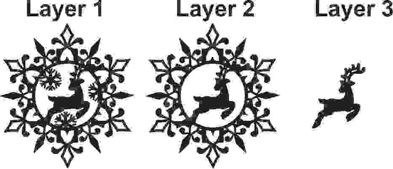 Christmas Snowflakes 3D Mandala Svg Files, Multilayer Panel for Laser ...