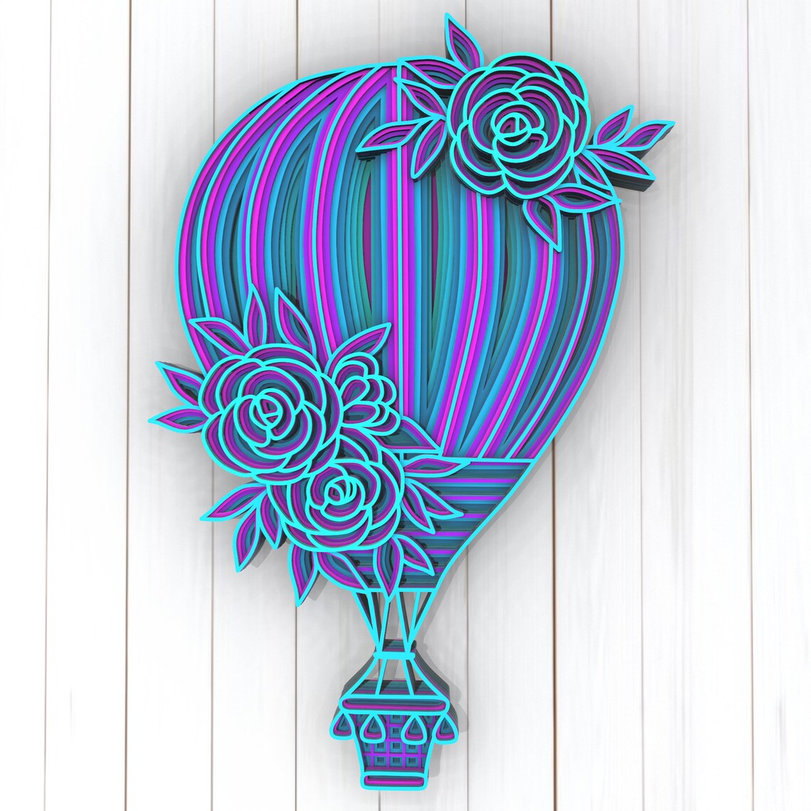 Balloon Svg 3d,aerostat 3D Mandala Svg Files, Multilayer Panel for ...