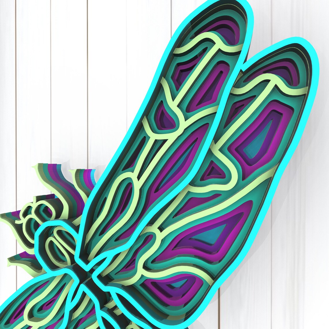 Dragonfly 3D Mandala Svg Files Multilayer Panel for Laser - Etsy