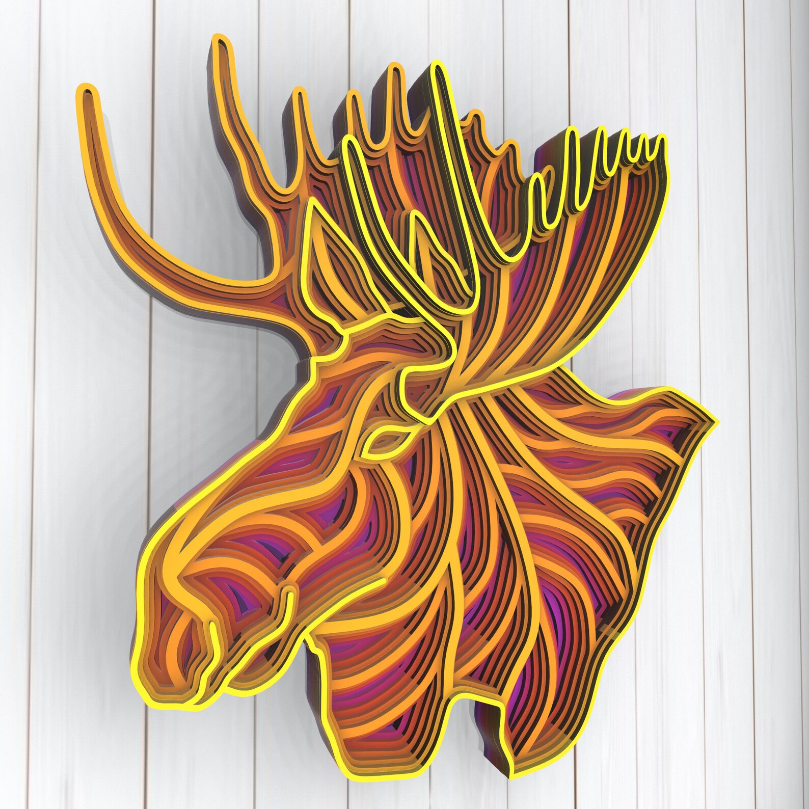 Elk 3D Mandala Svg Files Multilayer Panel for Laser Cutting - Etsy