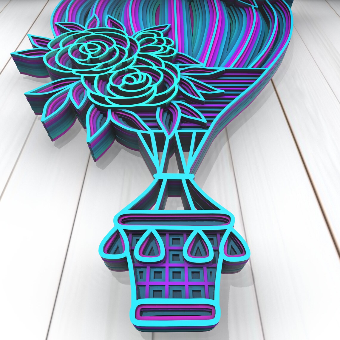 Balloon Svg 3d,aerostat 3D Mandala Svg Files, Multilayer Panel for ...