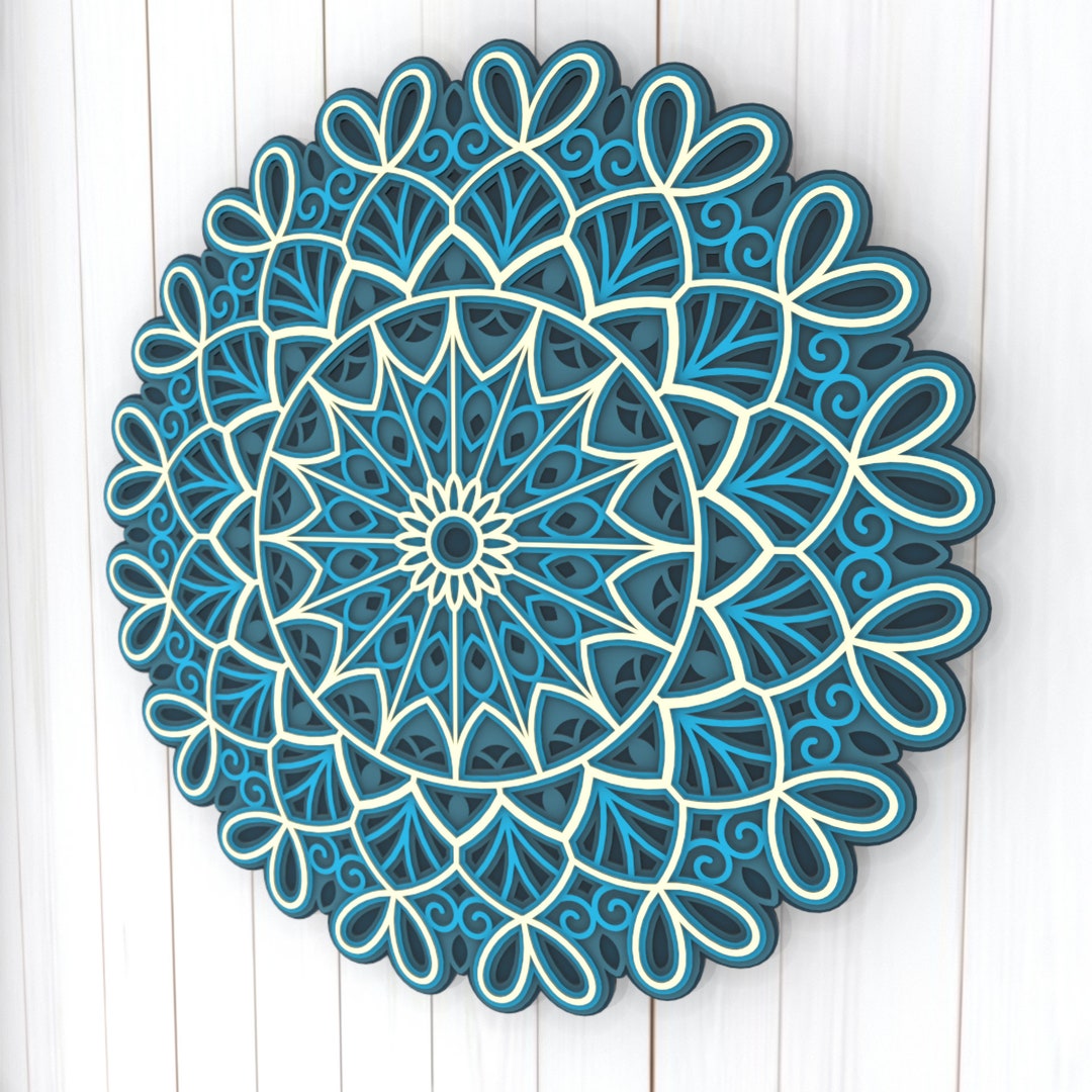 Circle 3D Mandala Svg Files, Multilayer Panel for Laser Cutting, SVG ...