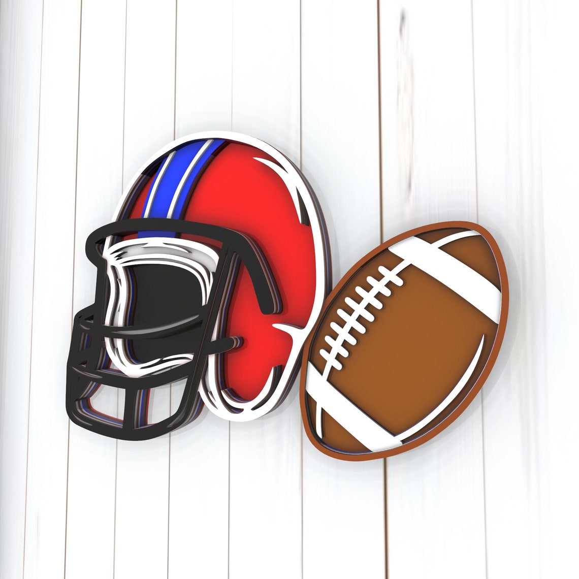 Football Helm 3D Mandala Svg Files, Multilayer Panel for Laser Cutting ...