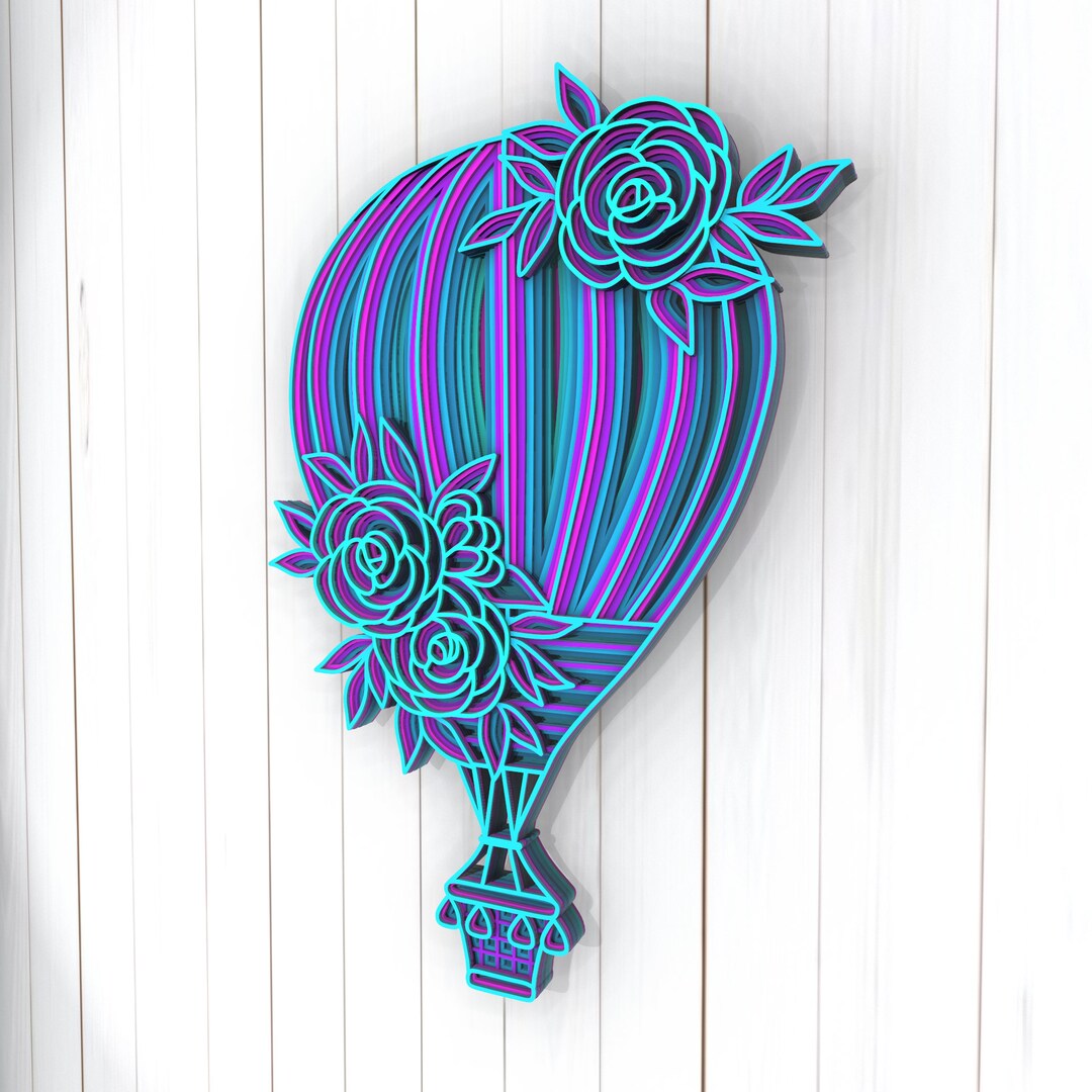 Balloon Svg 3d,aerostat 3D Mandala Svg Files, Multilayer Panel for ...