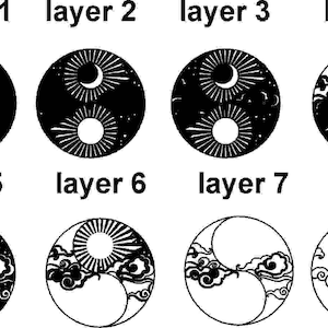 Yin Yang 3D Mandala Svg Files, Multilayer Panel for Laser Cutting, SVG ...