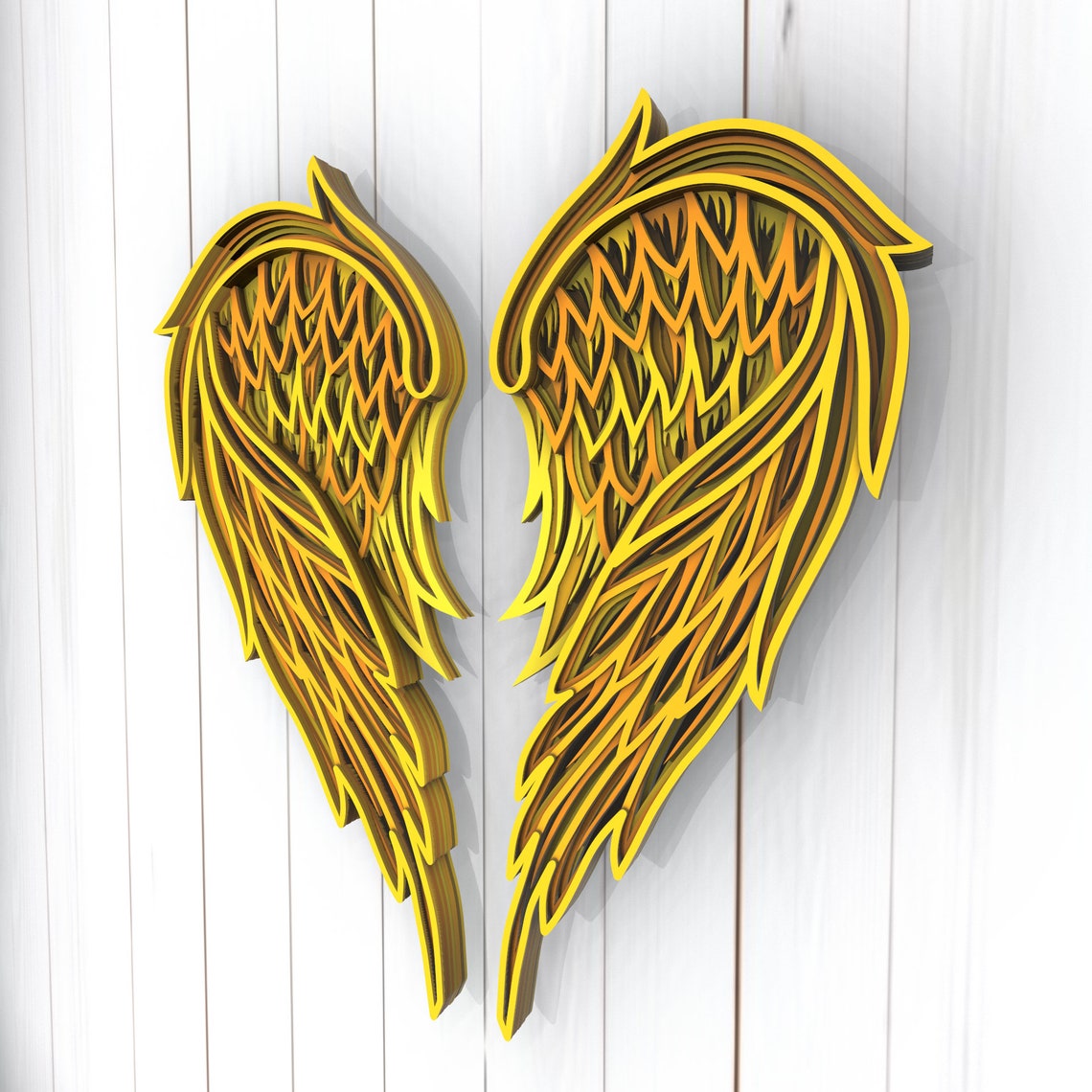 Angel wings 3D Mandala svg files Multilayer Panel for Laser - Etsy México