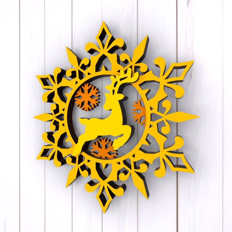 Christmas Snowflakes 3D Mandala Svg Files, Multilayer Panel for Laser ...