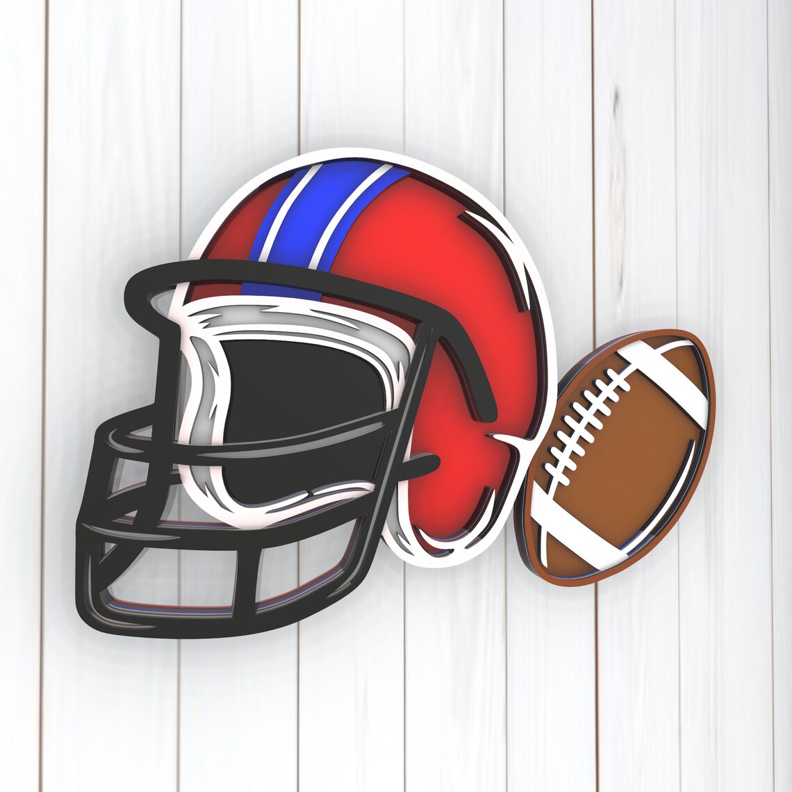 Football Helm 3D Mandala Svg Files, Multilayer Panel for Laser Cutting ...