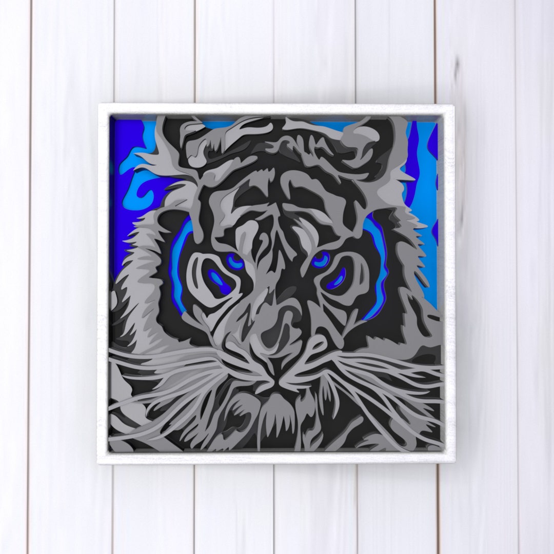 Tiger 3D Mandala Svg,multilayer Panel for Laser Cutting,tiger Capture ...