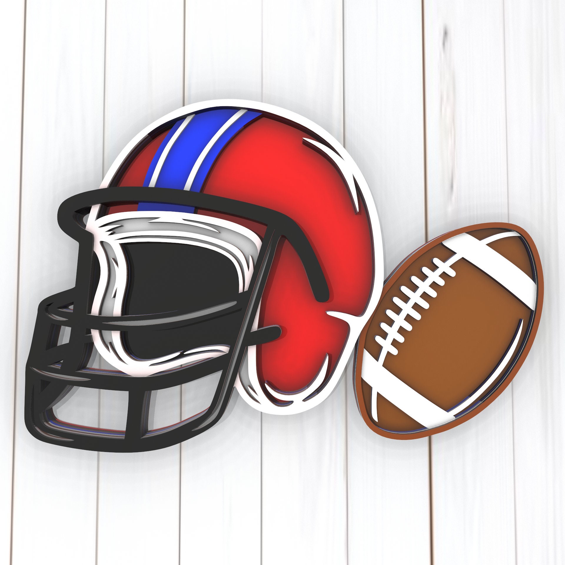 Football Helm 3D Mandala Svg Files, Multilayer Panel for Laser Cutting ...