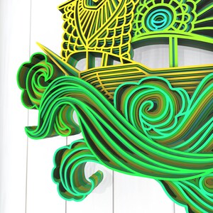 Ship 3D Mandala Svg Files, Multilayer Panel for Laser Cutting, Laser ...