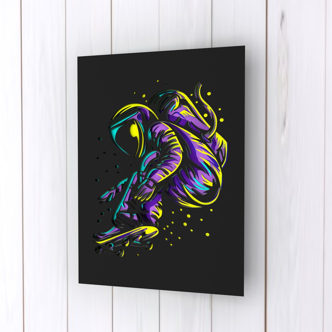 Astronaut 3D Mandala Svg Files, Multilayer Panel for Laser Cutting, SVG ...