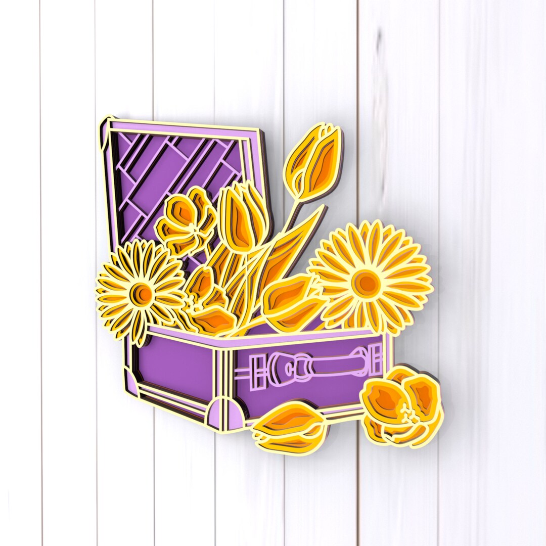 Spring Flowers 3D Mandala Svg,multilayer Panel for Laser Cutting ...