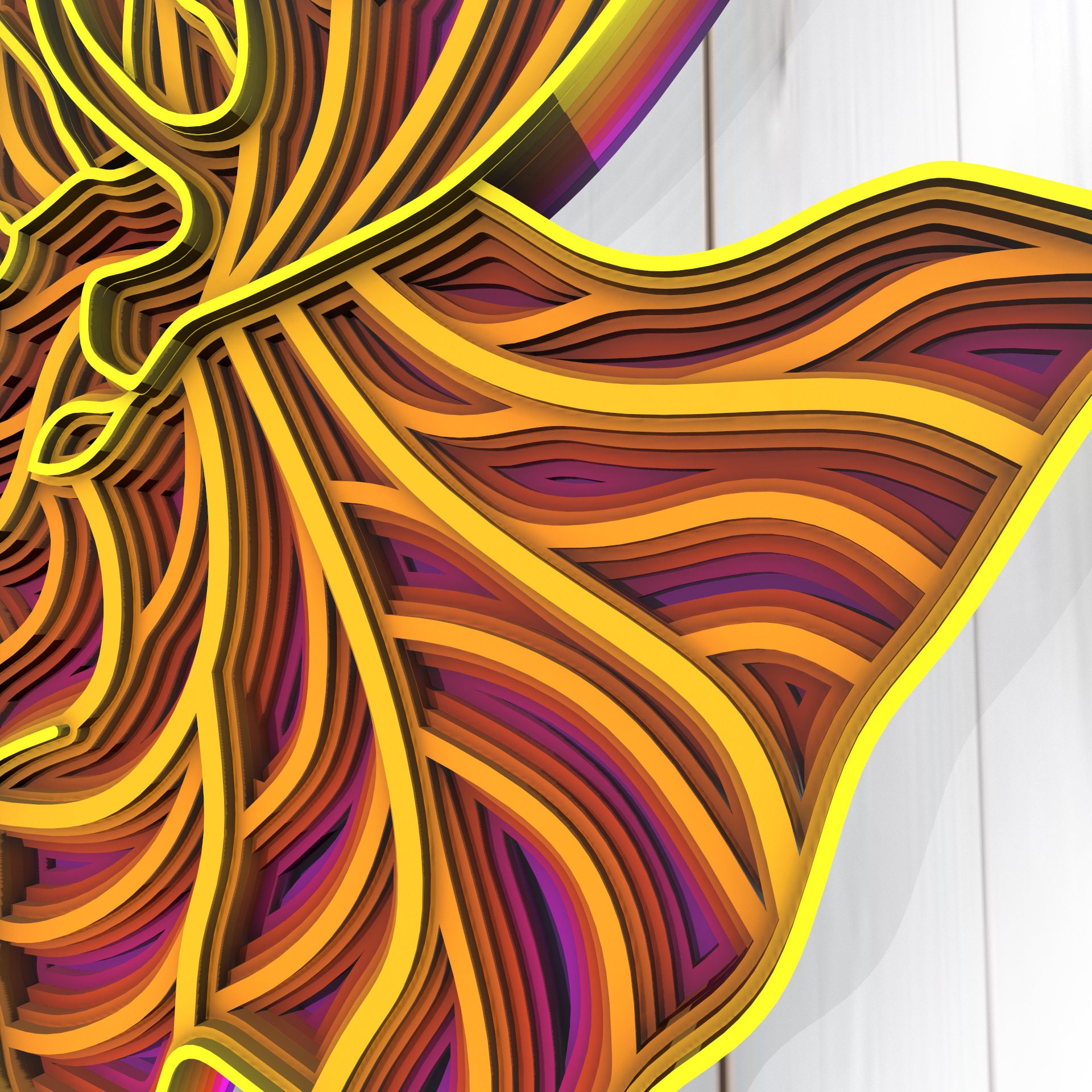 Elk 3D Mandala Svg Files Multilayer Panel for Laser Cutting - Etsy