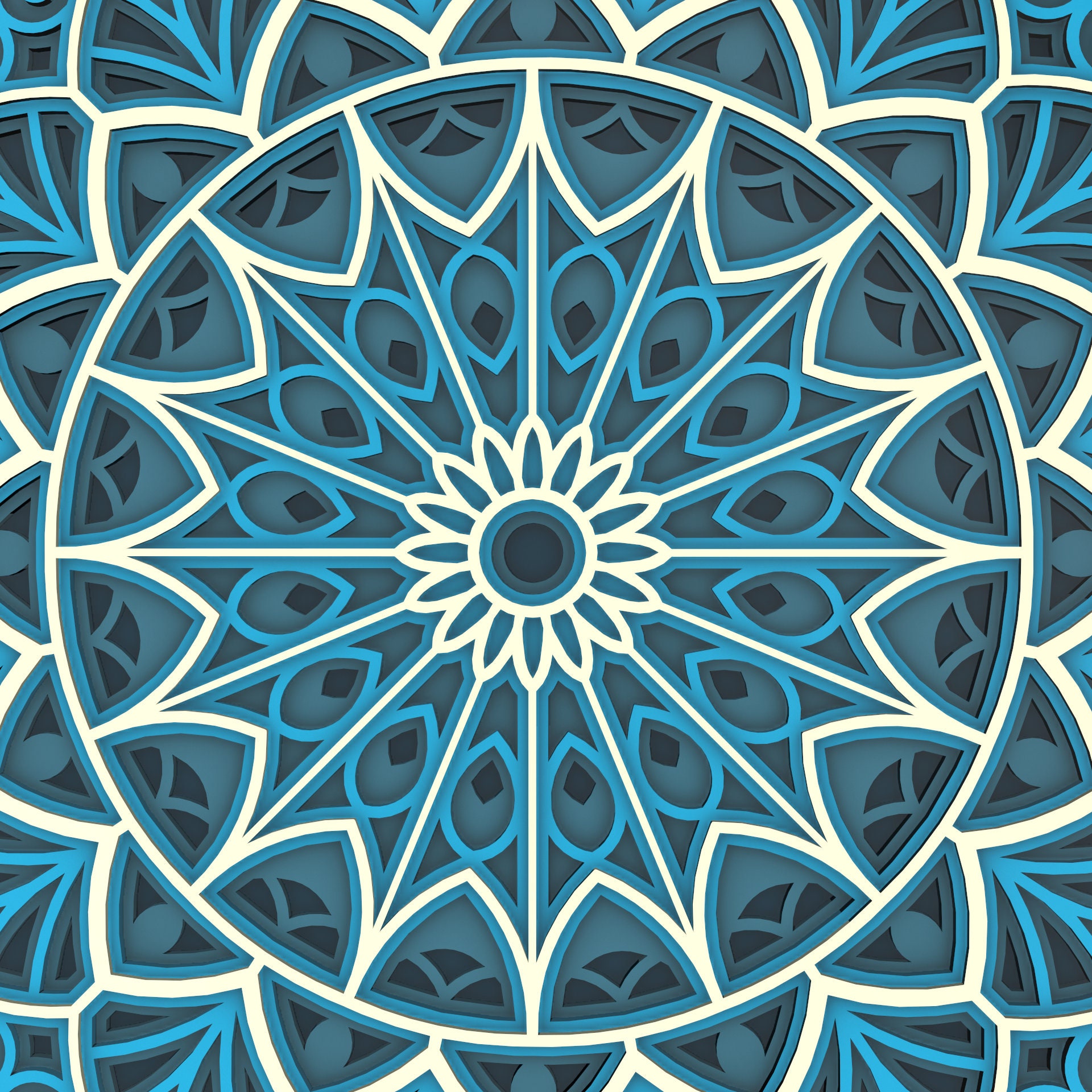 Circle 3D Mandala Svg Files Multilayer Panel for Laser - Etsy