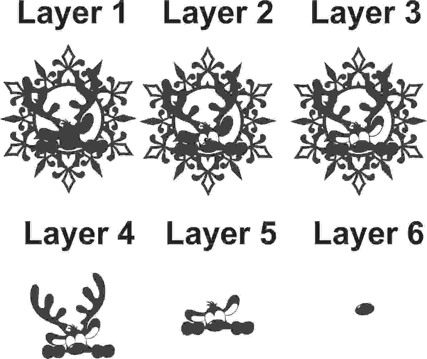 Christmas Snowflakes 3D Mandala Svg Files, Multilayer Panel for Laser ...