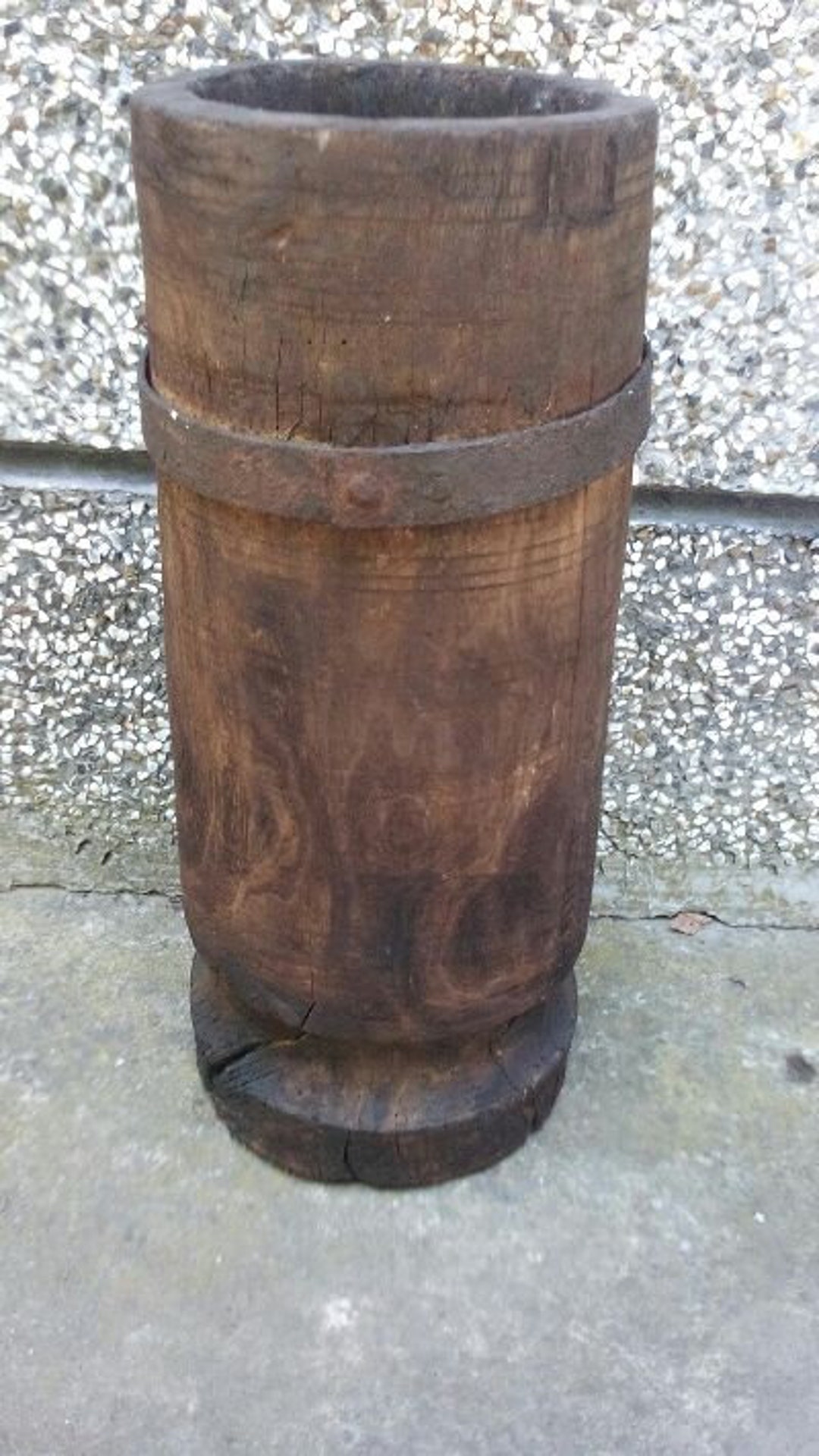 Antique Primitive Wooden Wood Pounder Mortar for Herbs Chili Big Rustic ...