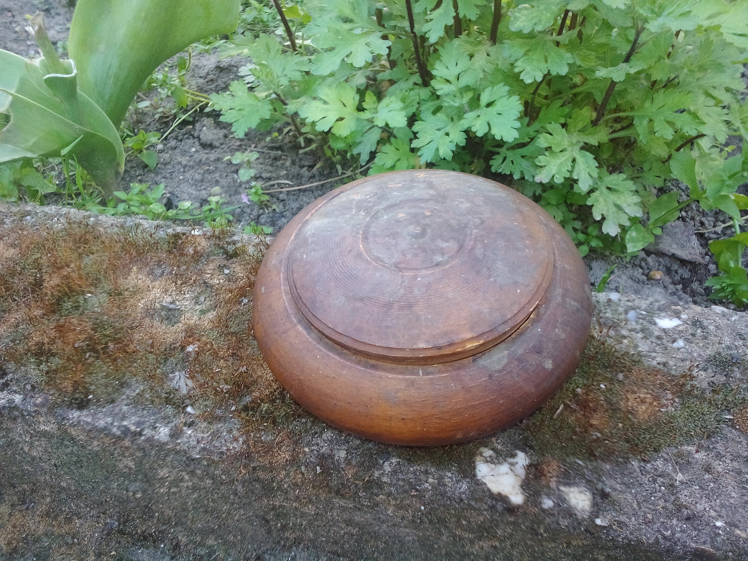 Old Antique Primitive Wooden Wood Plate Bowl Dish Cup Pounder Rustic ...