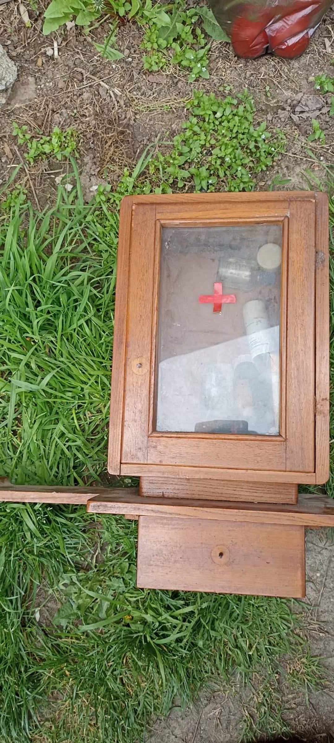 Old Antique Vintage Wooden Medical Box First Aid Chest Cupboard Tag ...