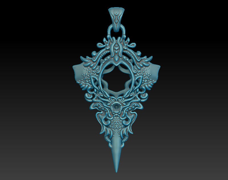 Original Pendant Necklace 3d Model. Sculpted 3D Printed Pendant Model ...