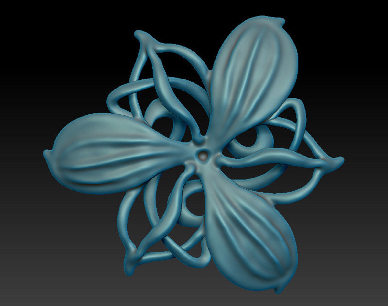 Orchid Jewelry 3d Model. Stl Obj File Download. Flower Pendant Necklace ...