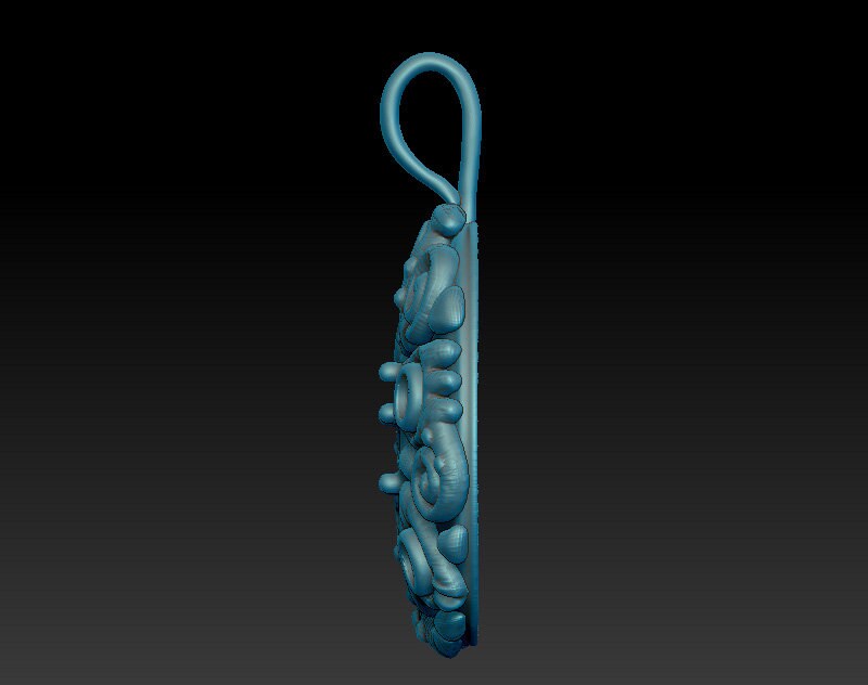 STL Jewelry 3d Model for Printing. Round Pendant 3d Model With 5 Little ...