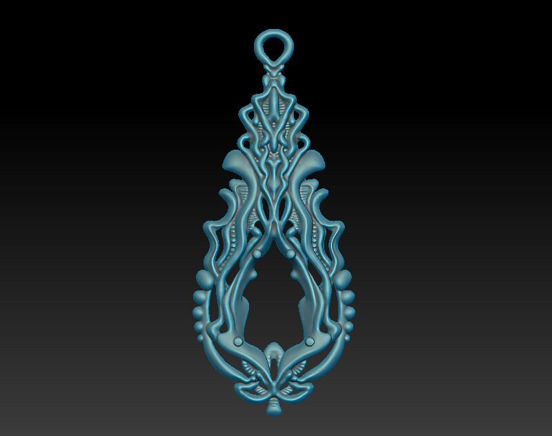 Earrings 3d Model Stl Obj Digital Files Long Earrings With Openwork ...
