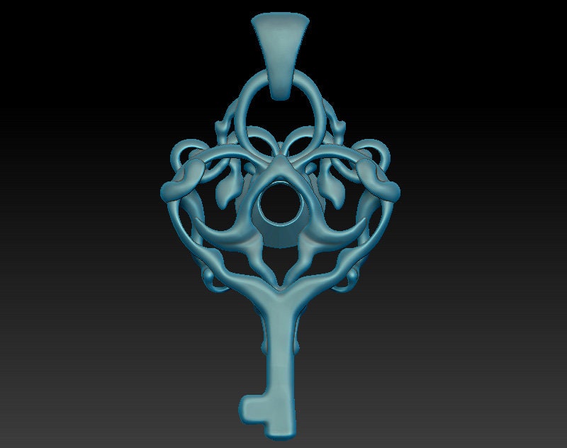 Key Pendant Necklace 3d Model. Printable Obj and Stl Files. Digital ...