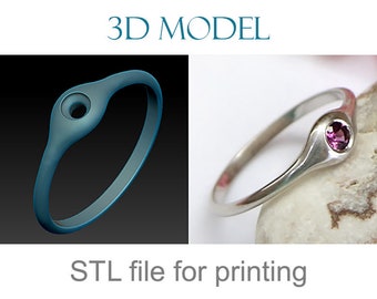 3D Model. Digital Files for Printing A Thin Miniature Ring | Etsy