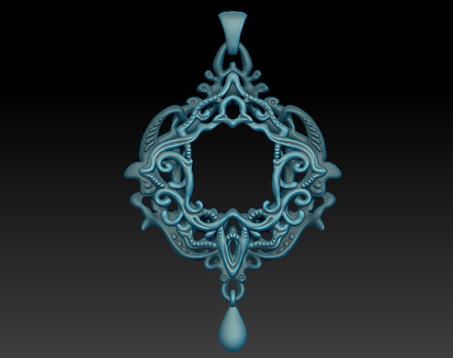 Sculpted Jewelry 3D Model for Download. Fantasy Pendant With a Big ...