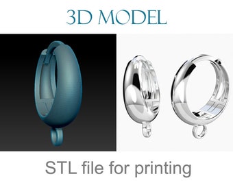 STL Clip-ons 3D Model Hoop Earring Fittings With Latch Back Closure ...