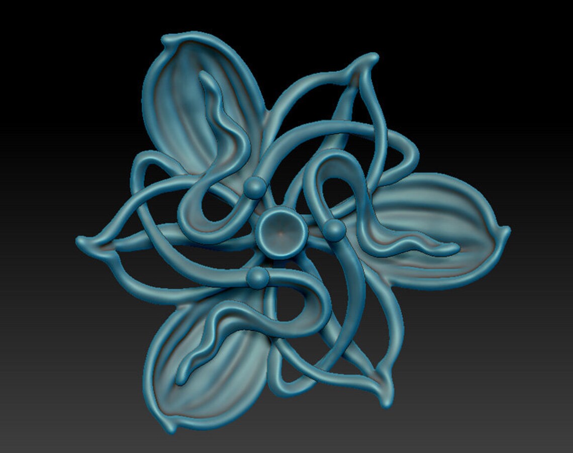 Orchid Jewelry 3d Model. Stl Obj File Download. Flower Pendant Necklace ...